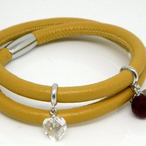 Endless | Jewelry | Endless Yellow Leather Double 4 Chrm Bracelet 75 ...
